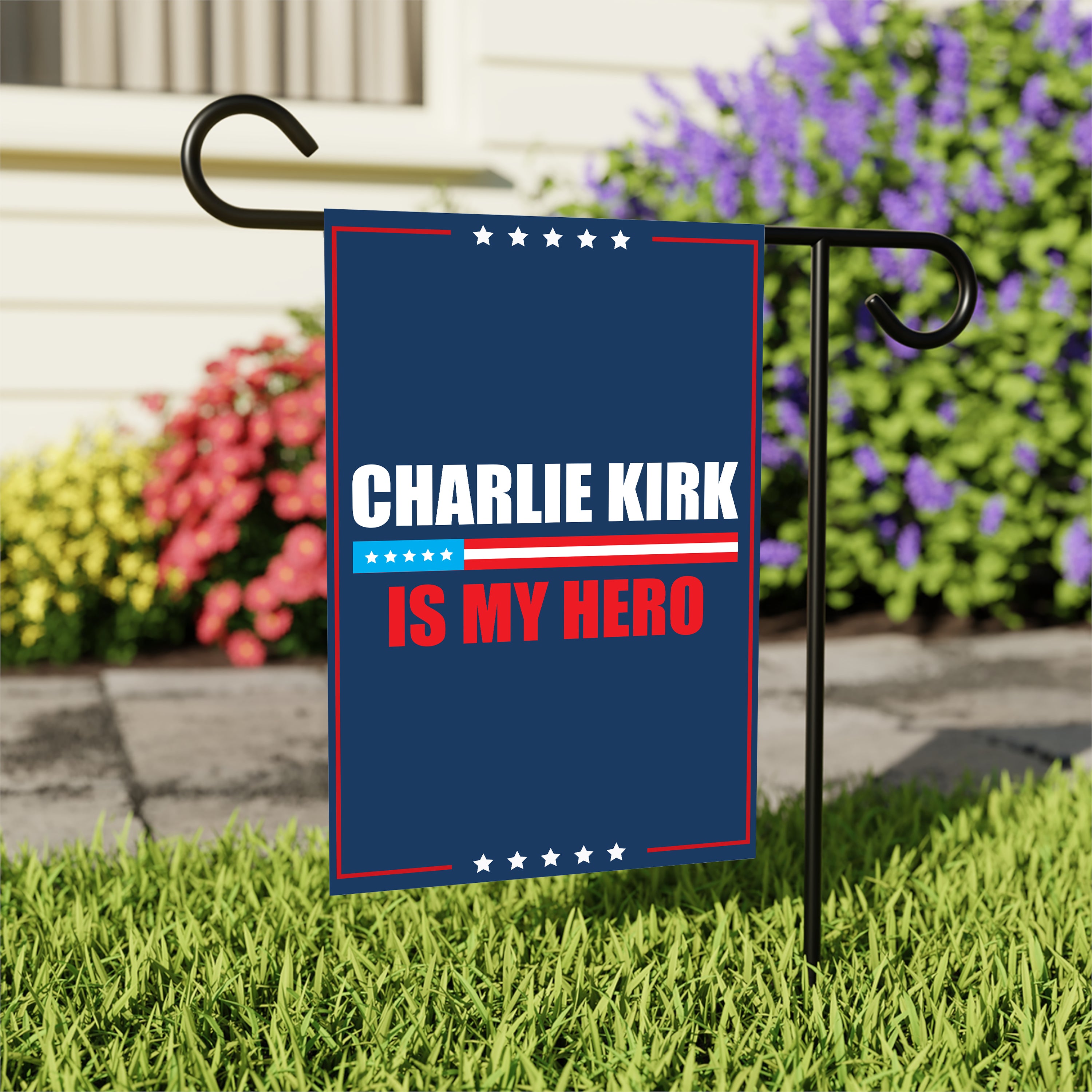 Justice for Charlie Garden Flag, A True Patriot Charlie Kirk Yard Flag ...