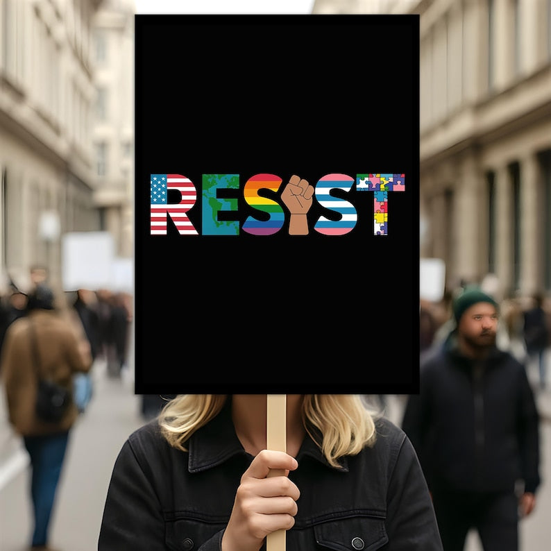 Resist, No Kings In America Protest Sign, Anti-Trump Resistance ...