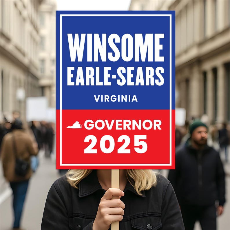 Winsome Earle-Sears For Virginia Governor 2025 Election Sign, Political ...
