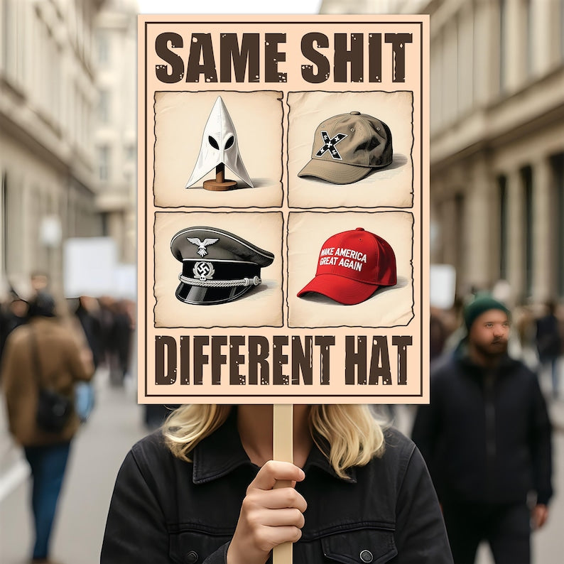 No Kings In America Protest Sign, Anti-Trump, Different Hats, Democracy ...