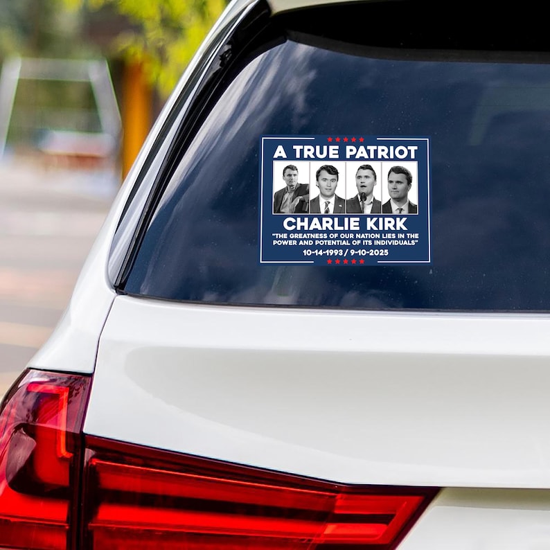Justice for Charlie Vinyl Sticker, A True Patriot Charlie Kirk ...