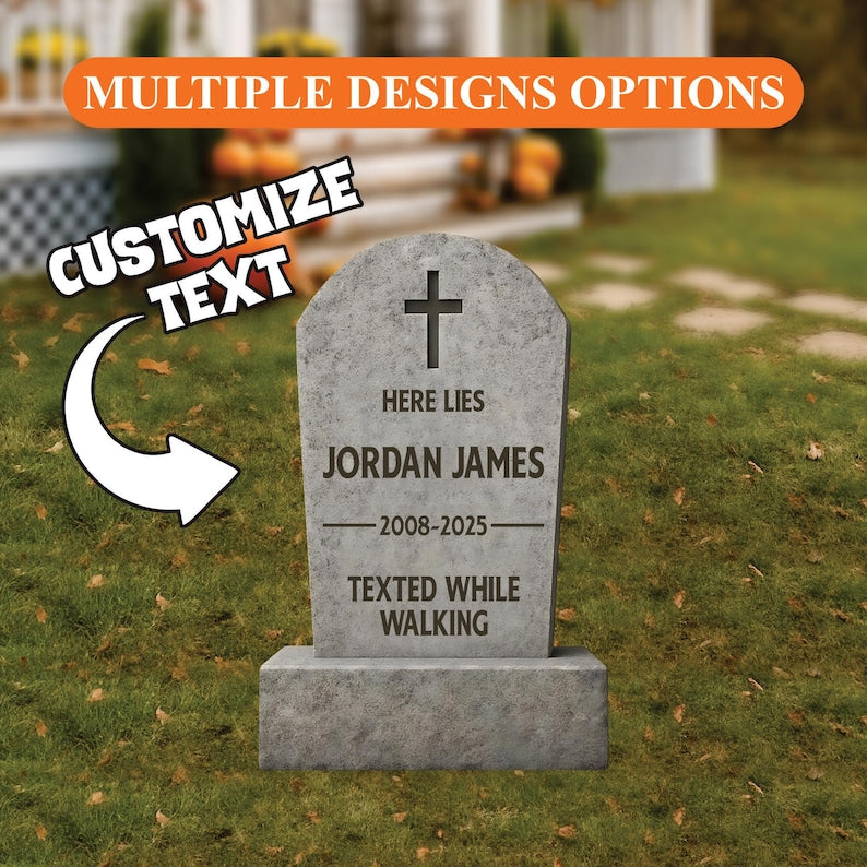 Personalized Halloween Tombstone Yard Signs, Custom Graveyard ...