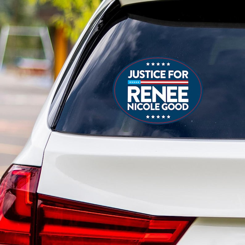Justice For Renee Good Protest Vinyl Sticker, ICE Equals American ...